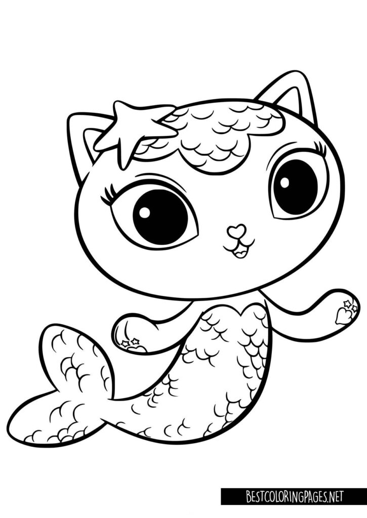 Mercat Gabbys Dollhouse Coloring Page Free Printable Coloring Pages